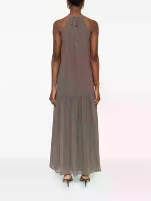 Peserico Tiered Maxi Dress - Brown