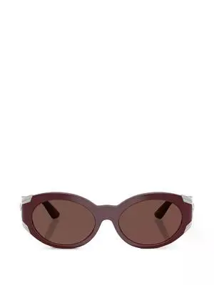 Versace Medusa-motif Round-frame Sunglasses - Red