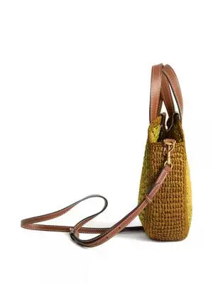 ANYA HINDMARCH Round Raffia Tote Bag With Bow Detail - Yellow