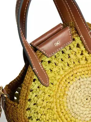 ANYA HINDMARCH Round Raffia Tote Bag With Bow Detail - Yellow
