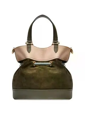 LANCEL Premier Flirt Suede Bucket Bag - Green