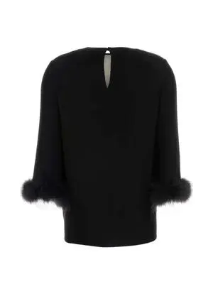 Valentino Garavani Feathered Cuff Blouse