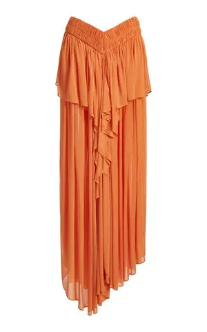 Christopher Esber Oniro Fluted Maxi Skirt - Orange