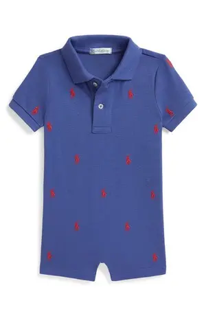 Ralph Lauren Embroidered Cotton Piqué Romper