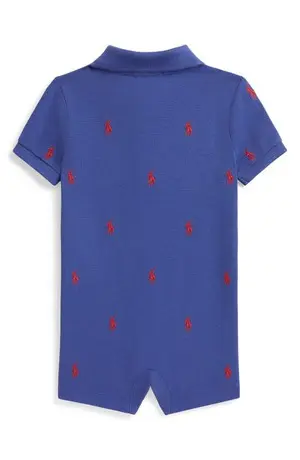 Ralph Lauren Embroidered Cotton Piqué Romper