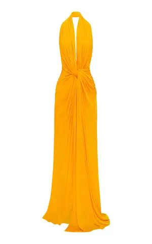 Alex Perry Halter Twist Gown - Yellow