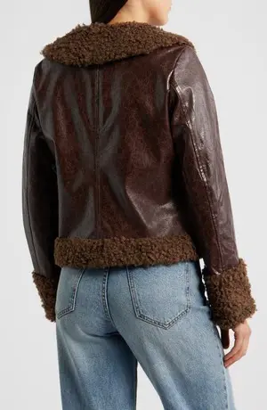 Princess Polly Faux Leather Cropped Jacket