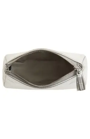 Mz Wallace Small Luna Croc Embossed Metallic Leather Pouch