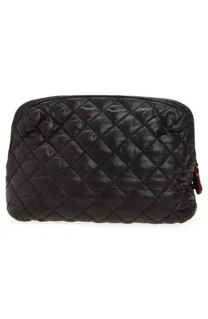 Mz Wallace Medium Double Zip Quilted Cosmetics Pouch