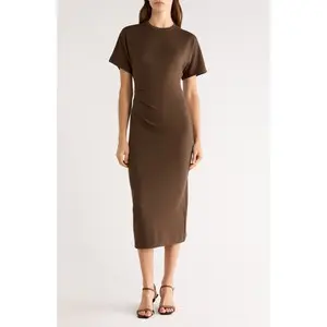 Vince Side Ruched Midi Dress - Willow