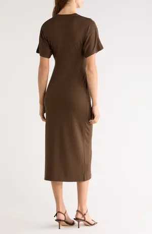 Vince Side Ruched Midi Dress - Willow