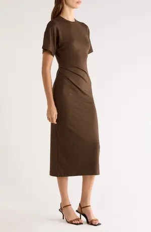 Vince Side Ruched Midi Dress - Willow