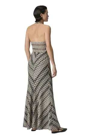 Missoni Long Flared Skirt With 3d Diamond Pattern - Beige