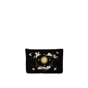 FABLE ENGLAND Celestial Velvet Embroidered Pouch