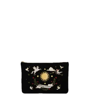 FABLE ENGLAND Celestial Velvet Embroidered Pouch