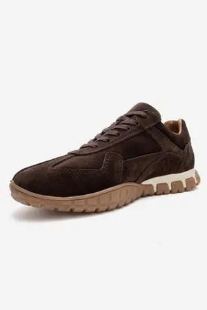 FOREVER & ALWAYS SHOES Lars Leather Sneaker - Brown Suede