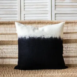 KANJU INTERIORS Eclipse Dip-dyed Organic Wool Throw Pillowsquarewith Insert