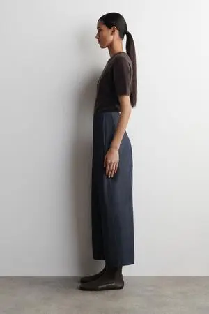 Cos Raw Denim Cropped Barrel-leg Pants