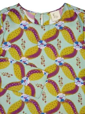 PAULA Printed Long-sleeve Maxi Dress