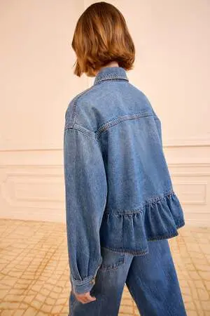 Ulla Johnson Arquette Denim Peplum Jacket