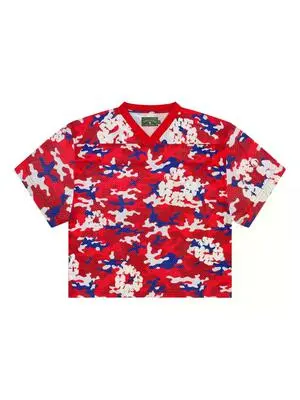 DENIM TEARS Camouflage Wreath Mesh T-shirt - Red