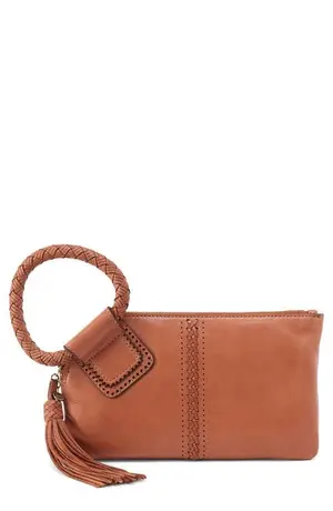 Hobo Leather Wristlet With Tassel