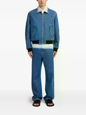 Marni Denim Bomber Jacket With Degradé Collar
