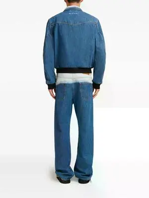 Marni Denim Bomber Jacket With Degradé Collar