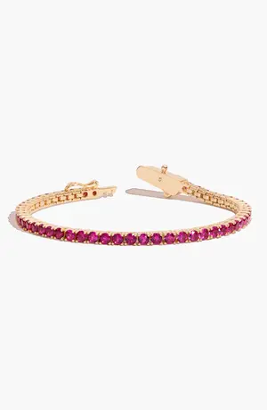 AURATE Lab Grown 6ct Tennis Bracelet - Red Ruby