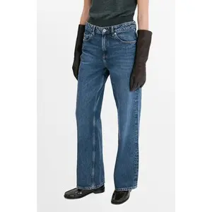 Mango River Straight Leg Nonstretch Jeans - Dark Blue