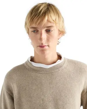 Prada Re-cashmere Crew-neck Sweater - Neutral
