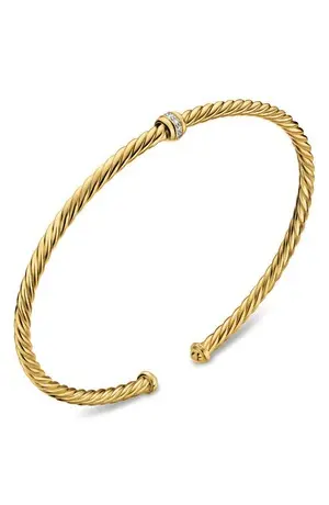 David Yurman 18k Cablespira® Diamond Cuff Bracelet