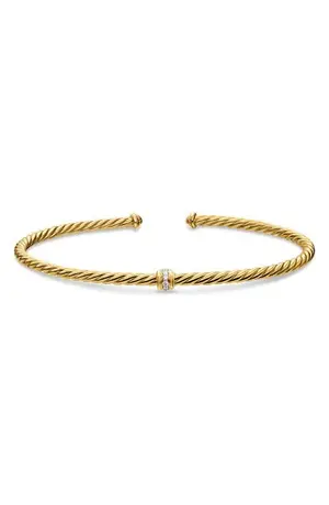 David Yurman 18k Cablespira® Diamond Cuff Bracelet