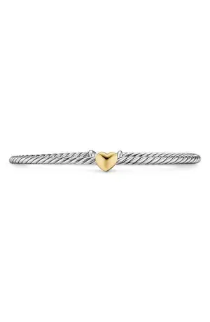 David Yurman 2.6mm Cable Heart Bracelet - Silver
