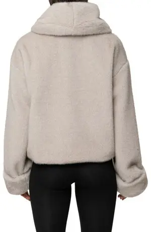 JLUXLABEL Faux Fur Turtleneck Pullover