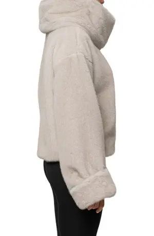 JLUXLABEL Faux Fur Turtleneck Pullover - Gray