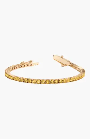 AURATE Lab Grown Tennis Bracelet - Citrine