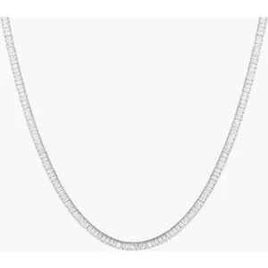 AURATE Lab Grown White Sapphire Baguette Tennis Necklace - White Vermeil/ 13ct