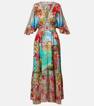 Camilla Embellished Printed Silk Maxi Dress