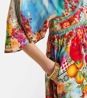 Camilla Embellished Printed Silk Maxi Dress