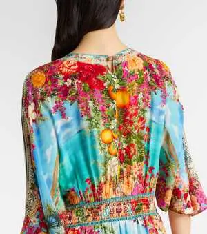 Camilla Embellished Printed Silk Maxi Dress