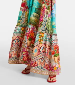 Camilla Embellished Printed Silk Maxi Dress