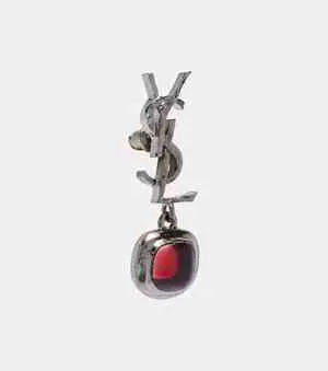 Saint Laurent Cassandre Embellished Drop Earrings