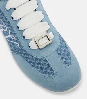 ROGER VIVIER Viv' Suede-trimmed Sneakers - Blue