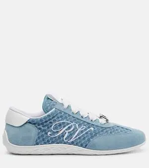 ROGER VIVIER Viv' Suede-trimmed Sneakers - Blue