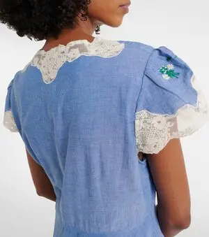 Rixo Amari Floral Lace-trimmed Midi Dress