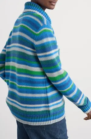 SEASALT CORNWALL Braque Stripe Turtleneck Sweater