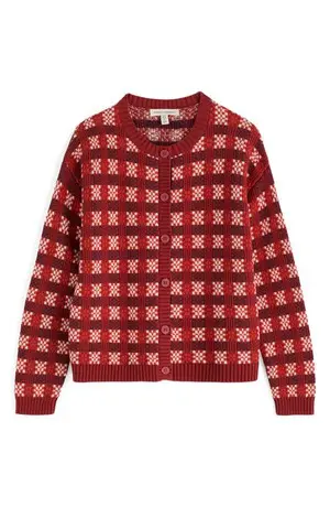 SEASALT CORNWALL Kensa Check Organic Cotton Jacquard Cardigan