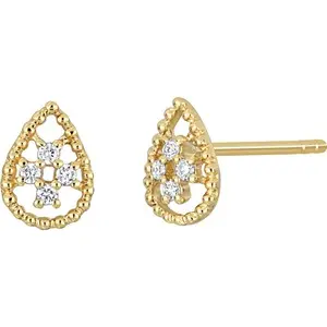 Bony Levy Mykonos Diamond Teardrop Stud Earrings - 18k Yellow Gold