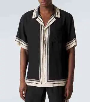 Dolce & Gabbana Striped Silk Bowling Shirt